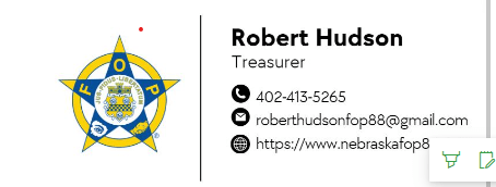 Letter from Treasurer Hudson - Nebraska Fraternal Order of Police State ...